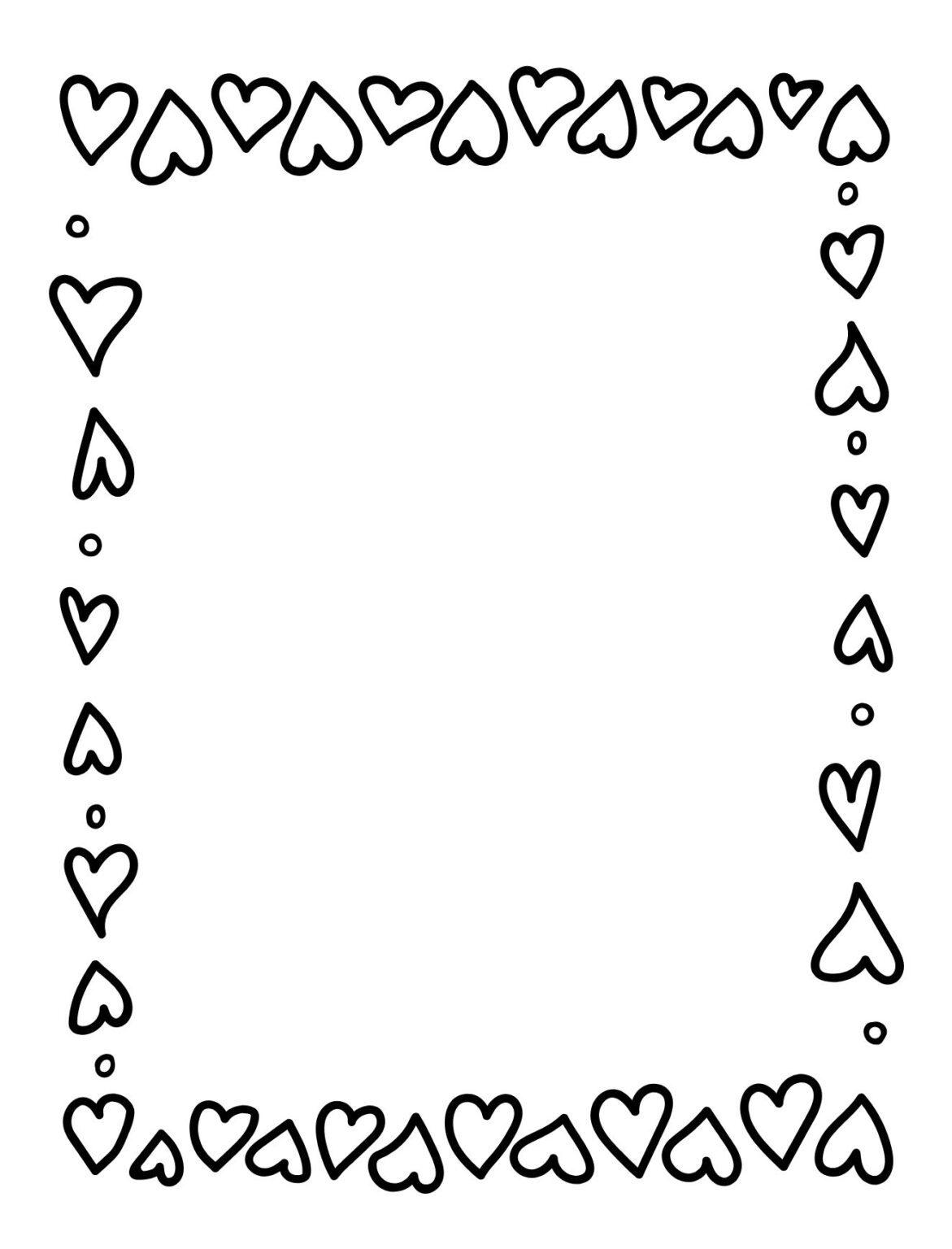 Valentine Heart Border Coloring Page (Free Printable PDF) - Pagevia