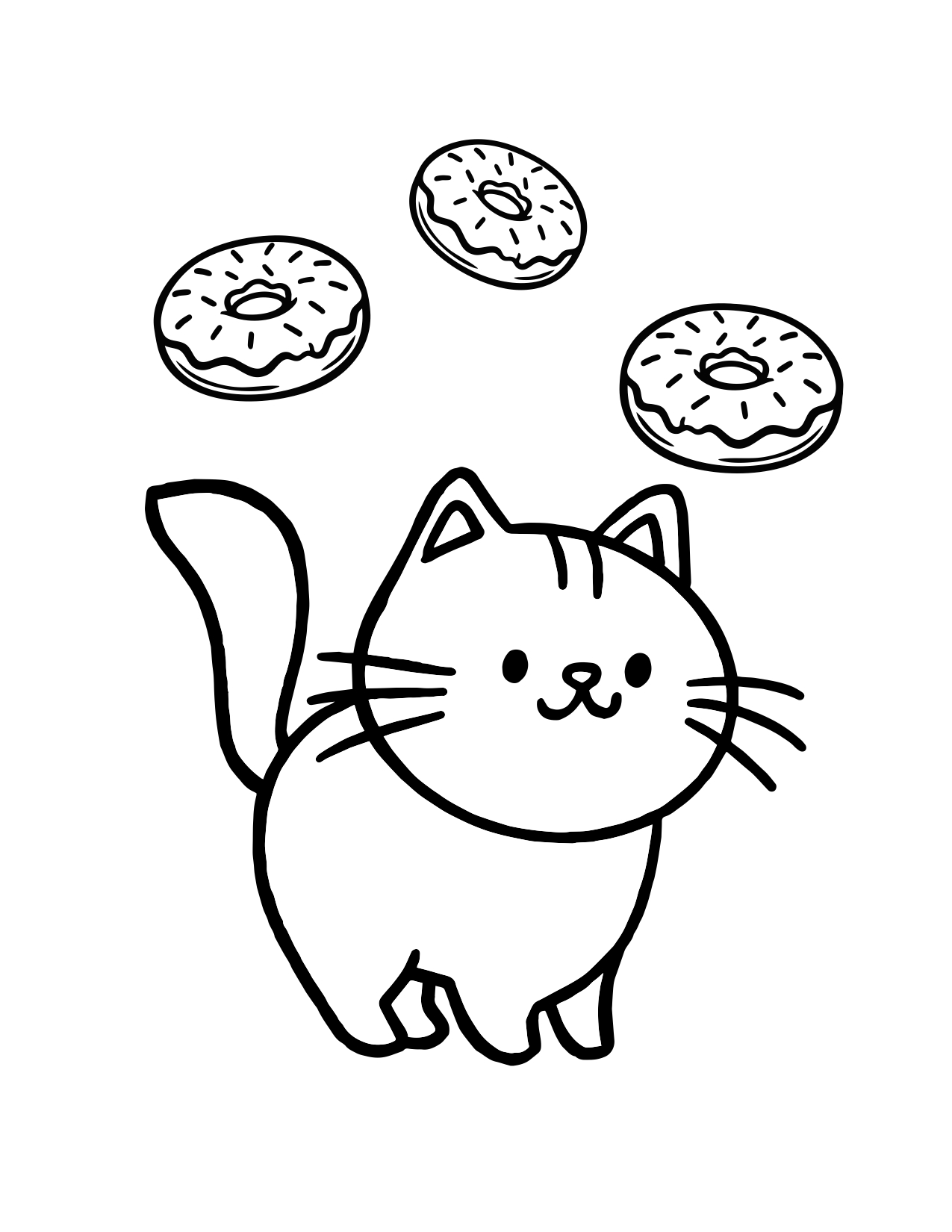 Funny Cat Coloring Page – Free Printable PDF - Pagevia