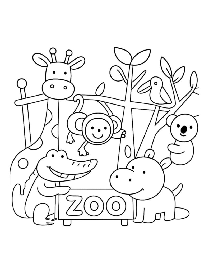 Zoo Animals Coloring Pages (Free Printable PDF) | Pagevia