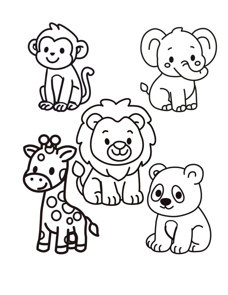 Zoo Animals Coloring Pages (Free Printable PDF) | Pagevia
